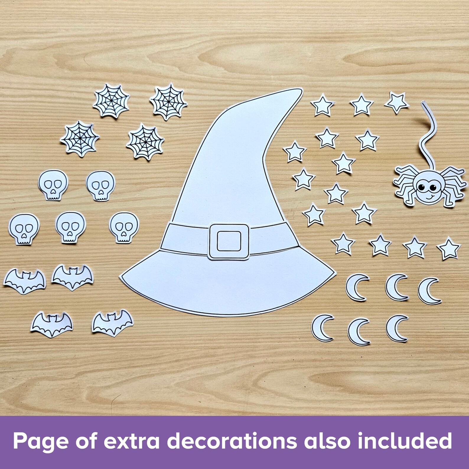 Build a Witch's Hat Cut & Paste Craft, Halloween Party Decoration ...