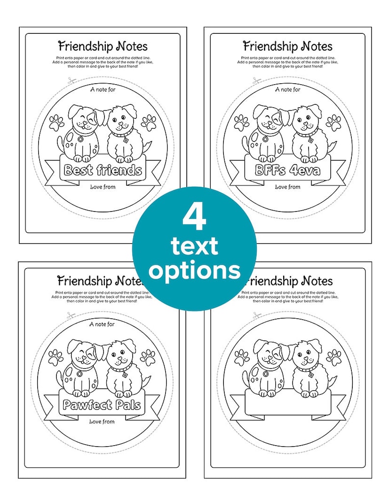 Valentine's / Friendship Note Bundle, Kids Cut-out & Color Animal Puns ...
