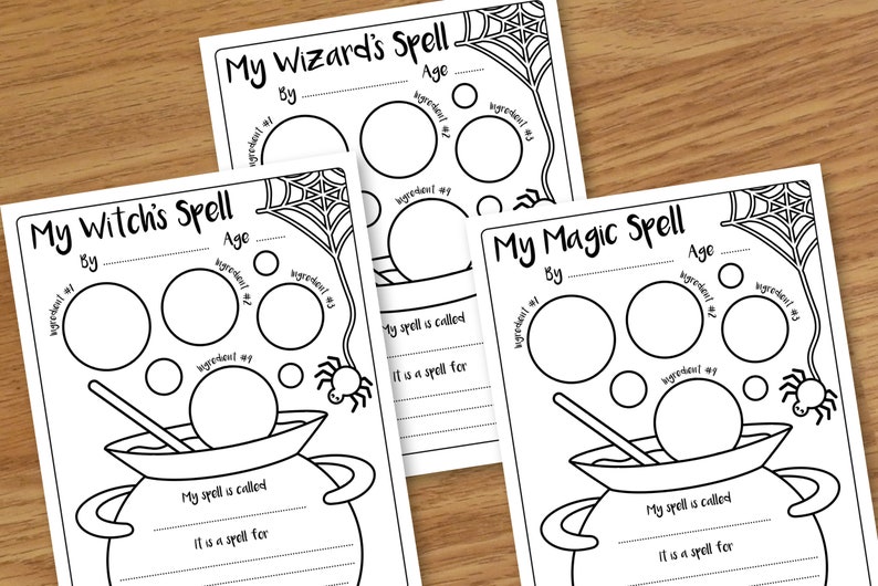 My Witch's Spell Halloween Drawing Prompt Activity Kids - Etsy
