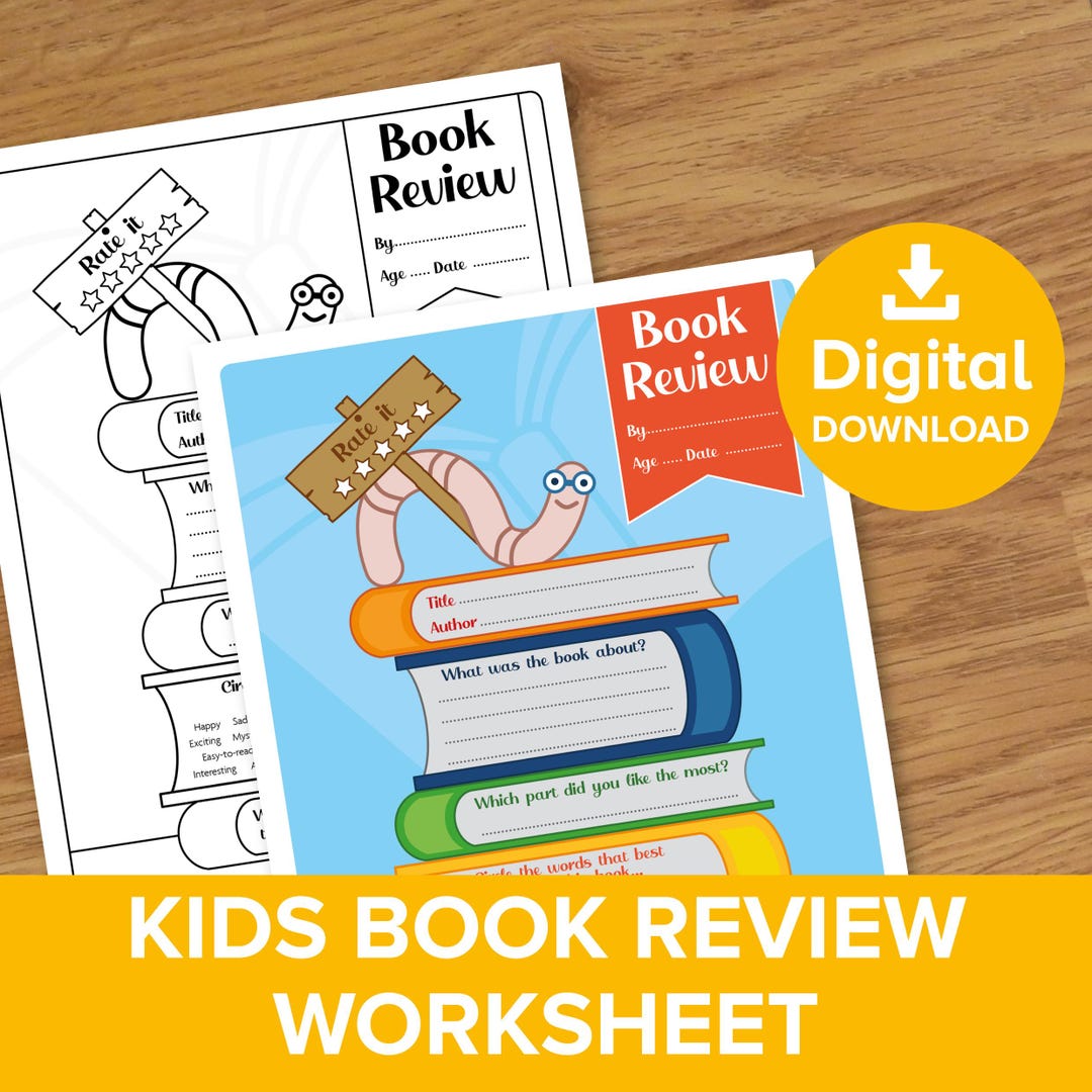 Kids Book Review Printable, World Book Day Reading Log Chart, Childrens ...