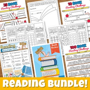 Reading Activity Pack Bundle, Childrens Book Challenge Worksheets, Kids ...