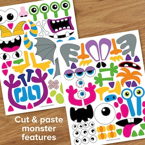 Monster Pick & Mix Craft Printable, Halloween Party Cut and Paste ...