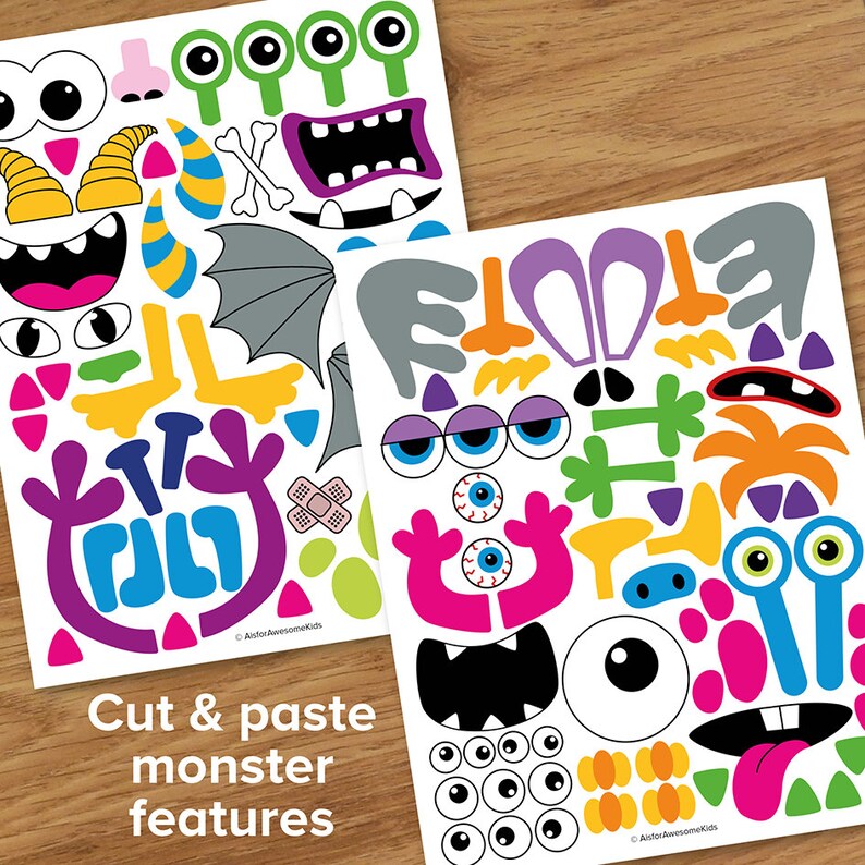 Monster Pick & Mix Craft Printable, Halloween Party Cut and Paste ...
