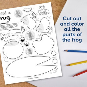 Frog Cut & Paste Craft Printable, Spring Animals Color and Build Art ...