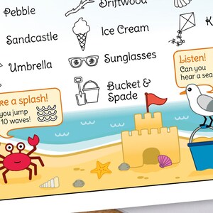 Beach Scavenger Hunt, Kids Summer Spot & Color Holiday Treasure Trail ...
