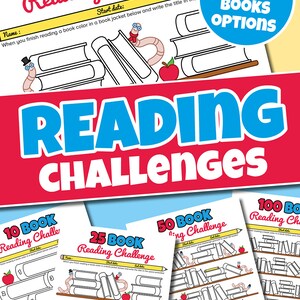 Reading Activity Pack Bundle, Childrens Book Challenge Worksheets, Kids ...