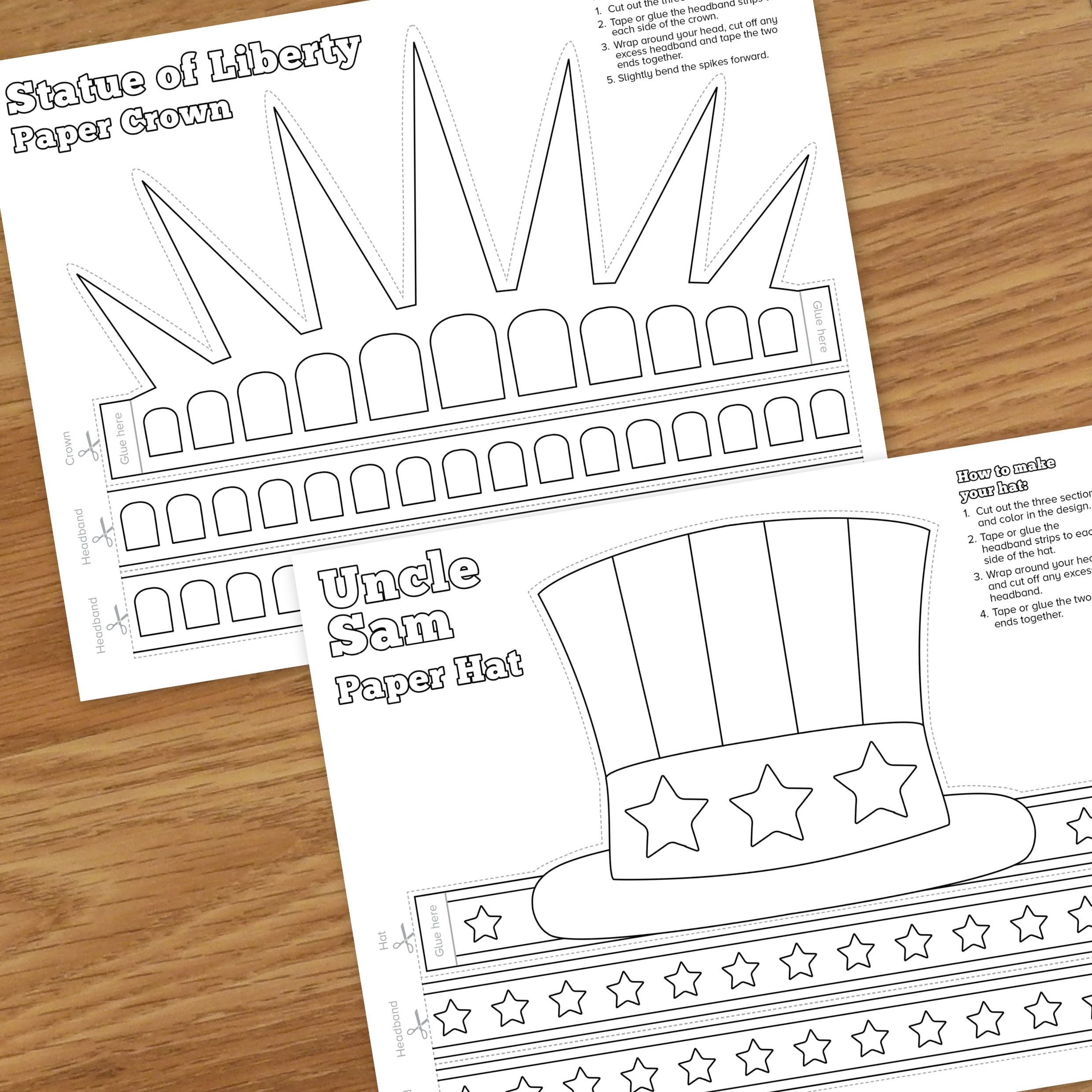 4th July Paper Hats Craft, Independence Day Celebration Party Hat, USA ...