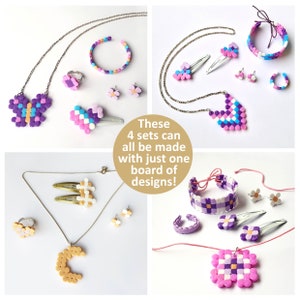 Jewelry Fuse Bead Template Set, 26 Jewellery Pieces Craft Pattern ...
