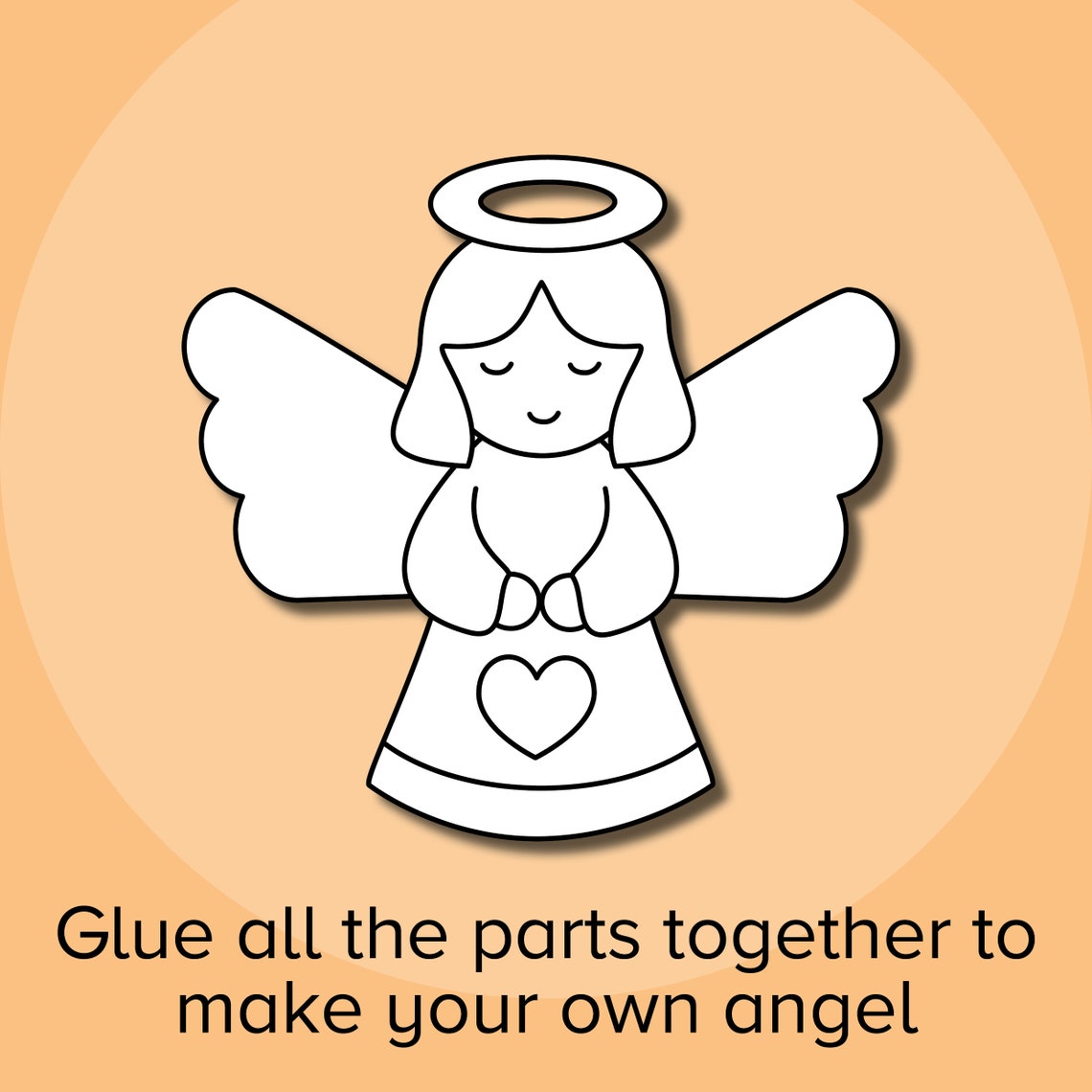 Angel Cut & Paste Craft, Christmas Fairy Color and Build Kit, Paper Doll Xmas Tree Topper ...