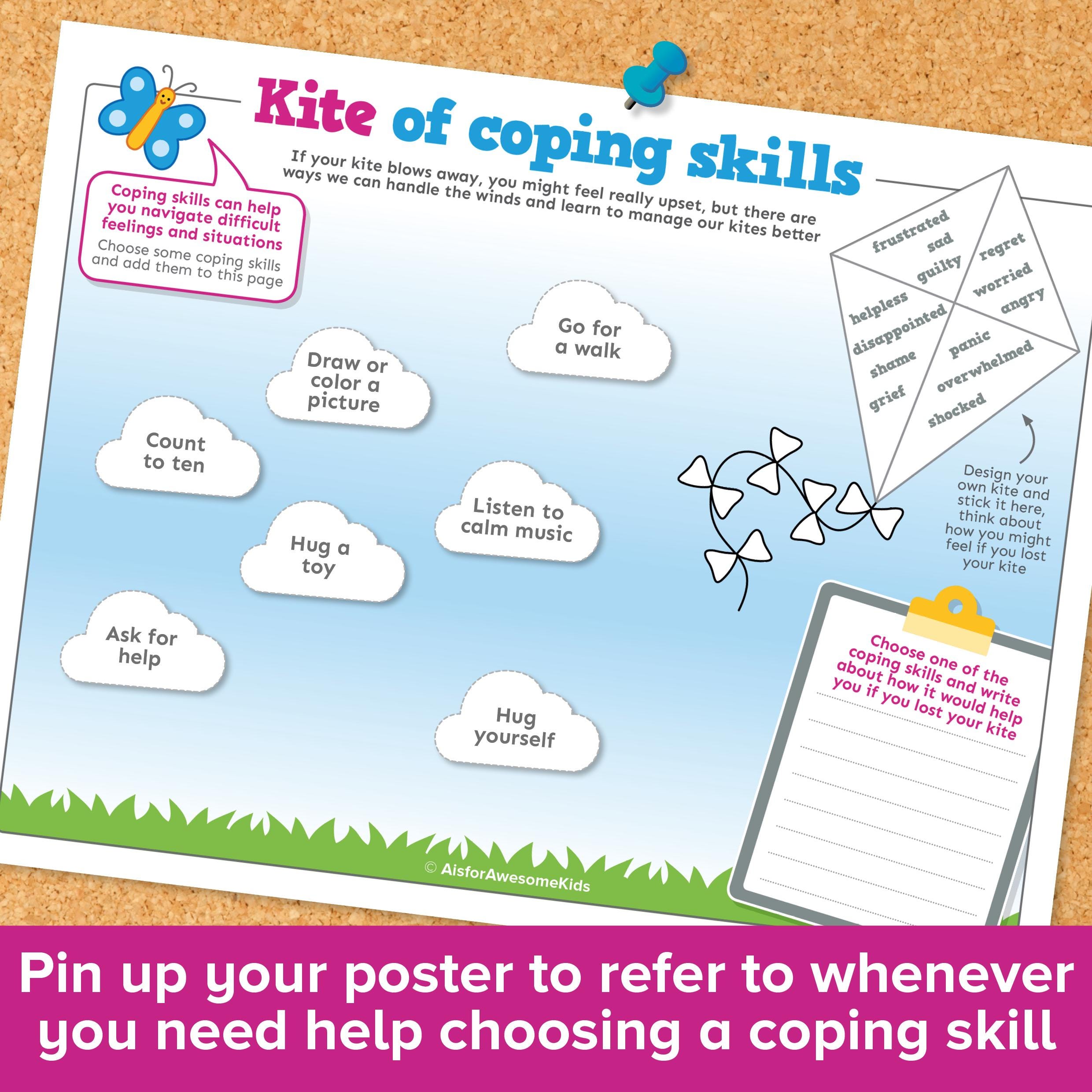 Coping Skills Worksheet, Childrens Mental Health Cut & Paste Activity ...
