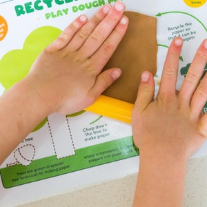 Recycling Paper Play Dough Mat, Kids Earth Day Playdoh Activity ...