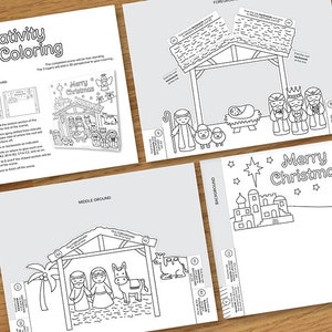 Christmas Nativity 3D Coloring Scene, Kids Colour & Build Freestanding ...