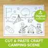 Sandcastle Cut & Paste Craft Printable, Beach Castle Color Build Kit ...