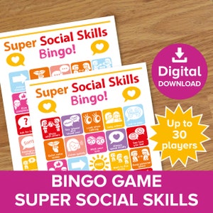 Super Social Skills Bingo Game Printable, Good Communication Group ...