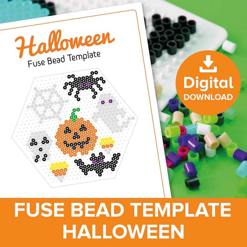 Halloween Fuse Bead Templates, Hama Perler Pyssla Beads Craft Template ...