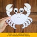Crab Cut & Paste Craft Printable, Summer Beach Color and Build Art Kit ...