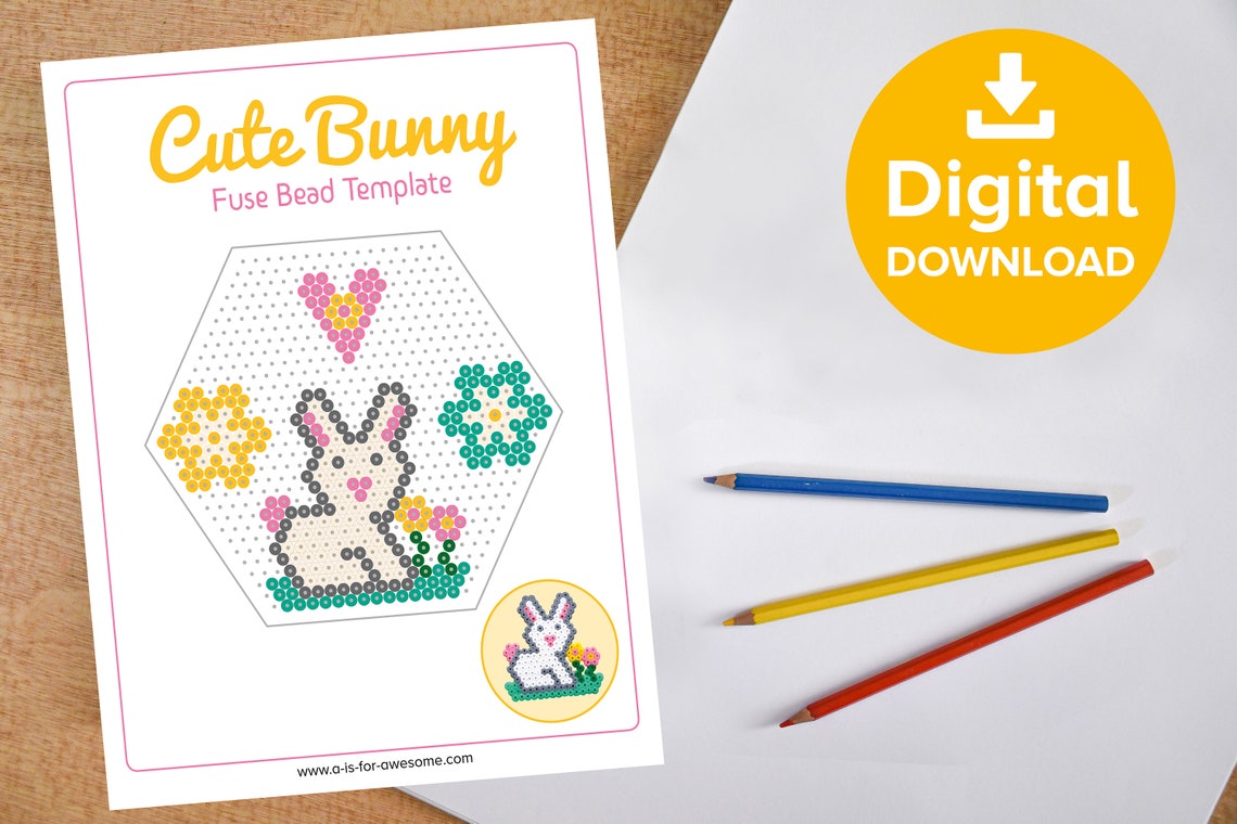 Cute Bunny Fuse Bead Templates Hama Perla Nabbi Beads Craft | Etsy