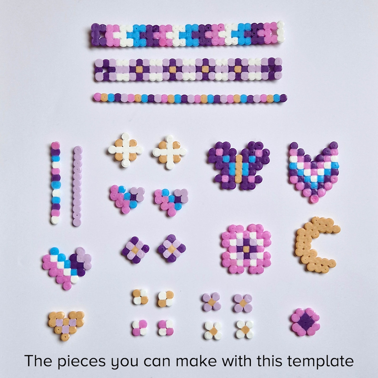 Jewelry Fuse Bead Template Set, 26 Jewellery Pieces Craft Pattern ...