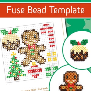 Christmas Fuse Bead Templates, Xmas Tree Decoration Craft Pattern Gift ...