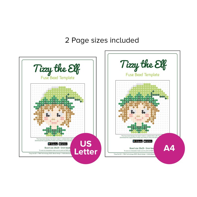 Christmas Elf Fuse Bead Template, Xmas Pixie Craft Pattern Art, Hama ...
