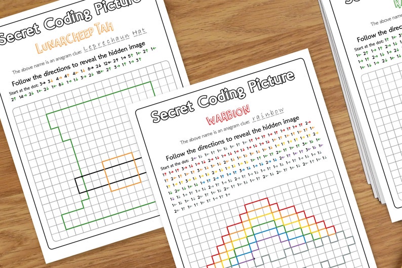 St Patrick's Day Coding Worksheets, Ireland Picture Reveal Irish Pixel ...
