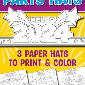 2024 New Year's Eve Paper Hats, Happy New Year Party Hat Crown, Holiday ...