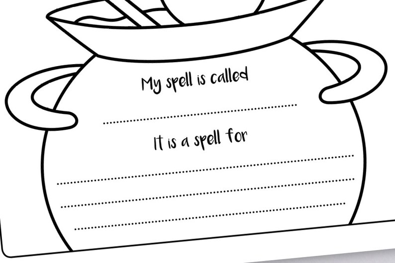 My Witch's Spell Halloween Drawing Prompt Activity Kids - Etsy