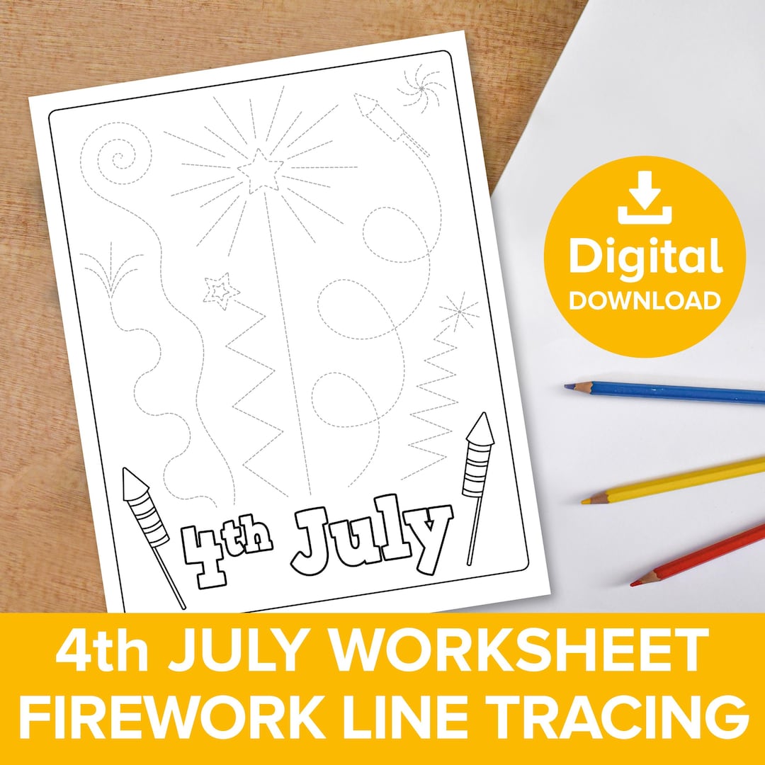 Fireworks Line Tracing Activity Worksheet, Chinese New Year, 4th July ...