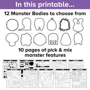 Make a Monster Mega Pack, Alien Pick & Mix Craft Printable, Halloween ...