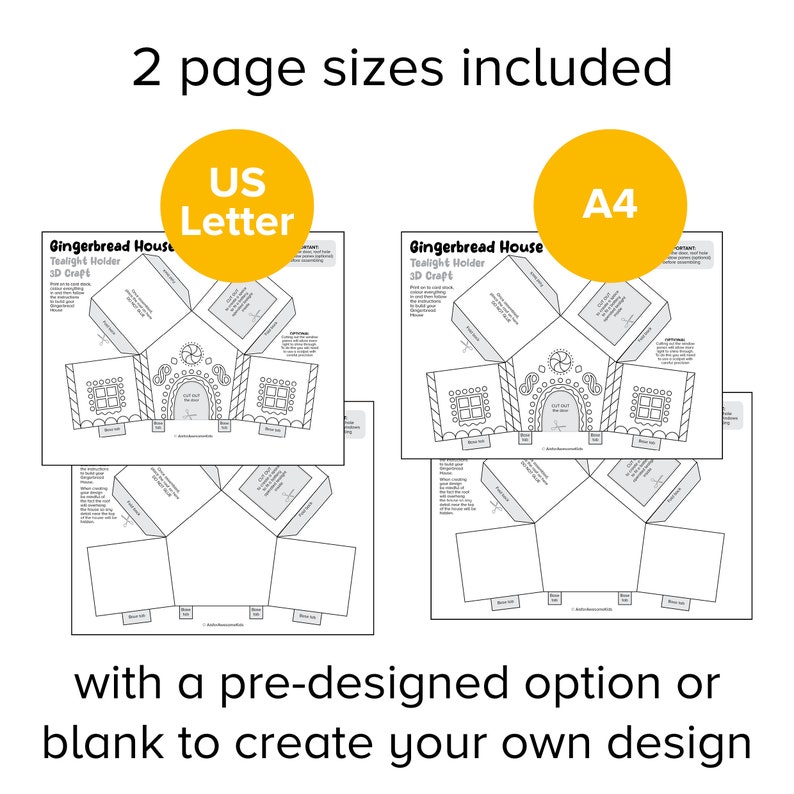 Gingerbread House 3D Craft Project, Christmas Color Build Paper Dolls ...