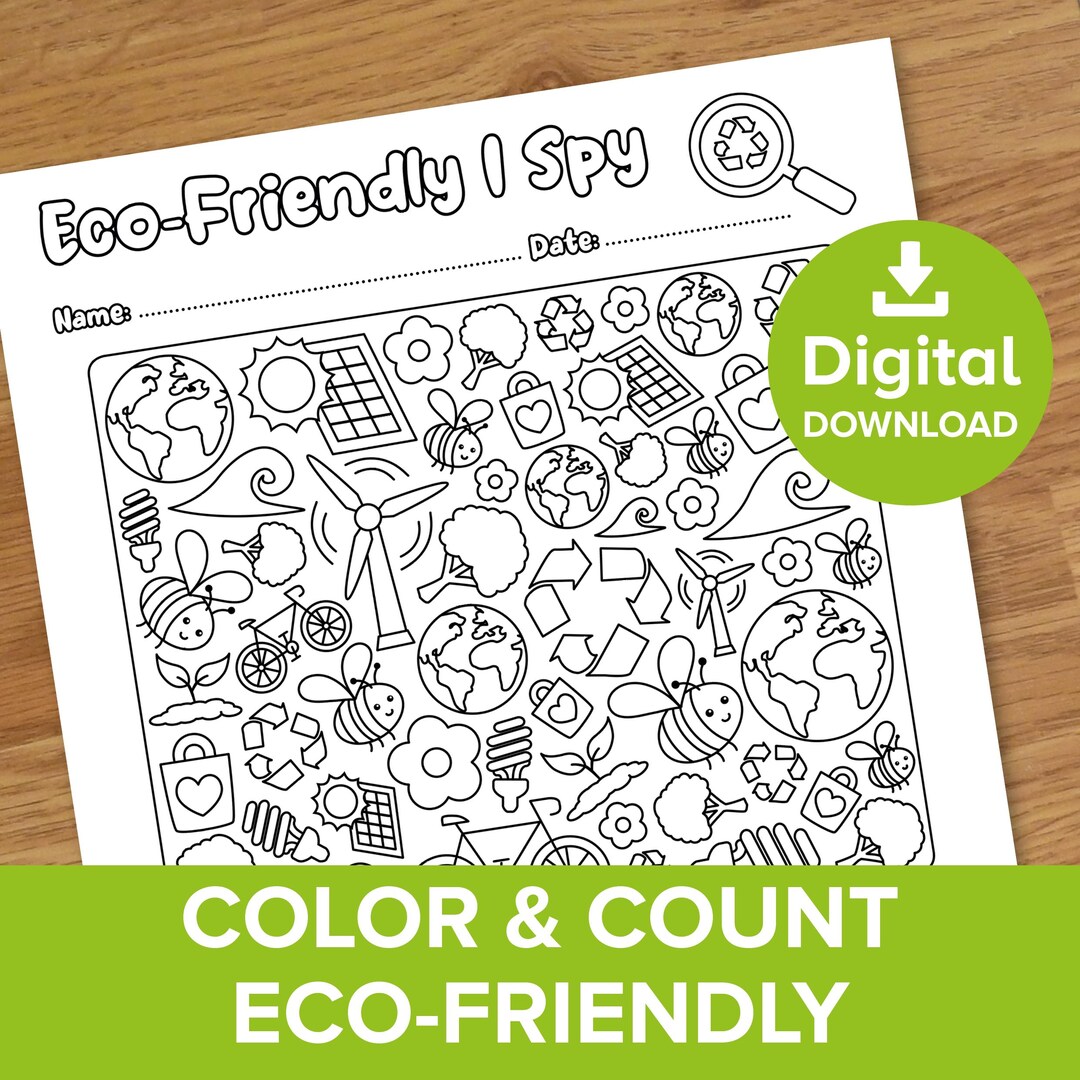 Earth Day I Spy Worksheet, Eco-friendly Eye Spy Color & Count Challenge ...