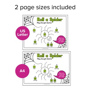 Roll a Spider Play Dough Mat Dice Game, Kids Halloween Playdoh Activity ...
