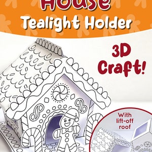 Gingerbread House 3D Craft Project, Christmas Color Build Paper Dolls ...