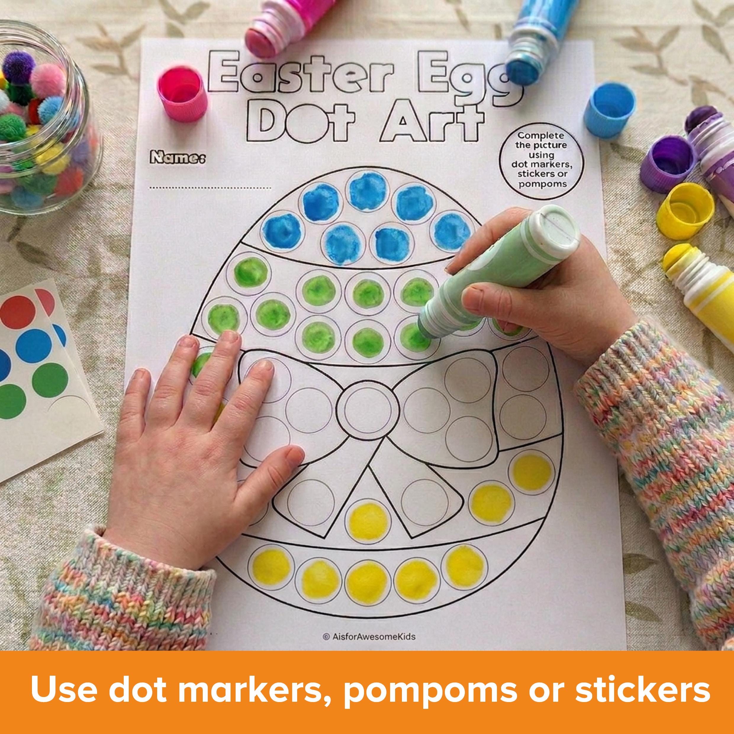 Easter Egg Dot Art Coloring Pages, Spring Dabber Pen Worksheets, Design ...