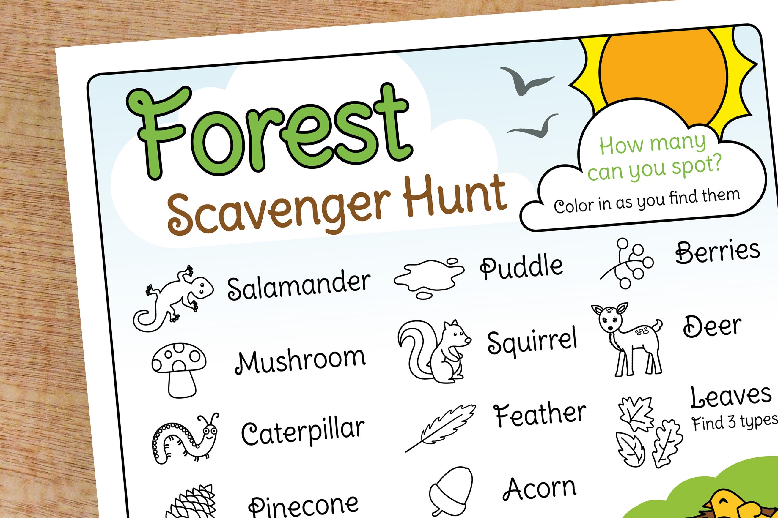 Forest Scavenger Hunt, Kids Woodland Treasure Hunt Trail, Childrens ...