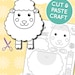 Lamb Cut & Paste Craft Printable, Build a Sheep Coloring, Spring Baby ...