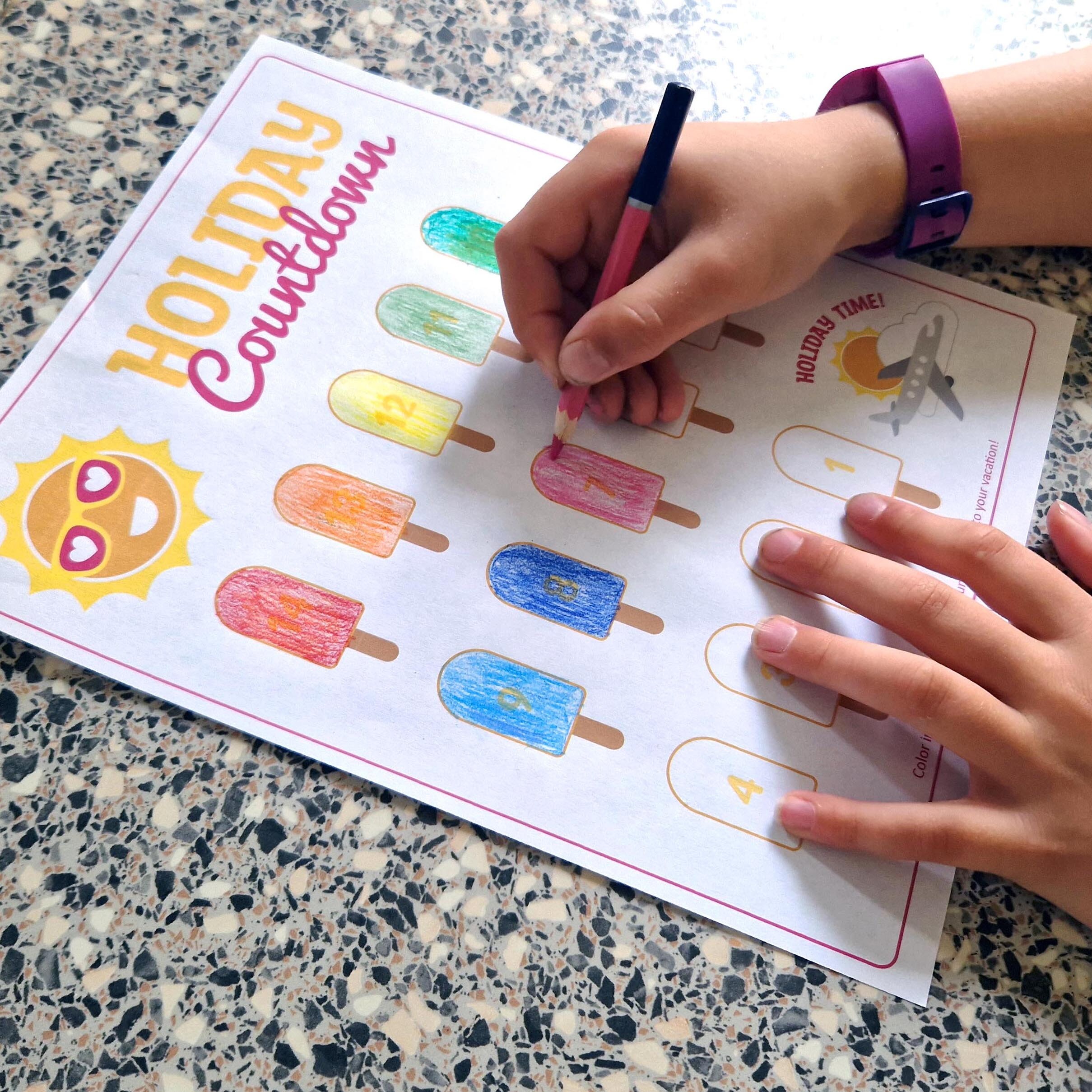 Vacation Countdown Charts Summer Holiday Count Down Chart - Etsy