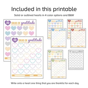 Gratitude Journal 30 Days of Thanks Tracker, I Am Thankful Daily Chart ...