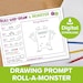 Roll & Draw a Monster Drawing Prompt Activity, Kids Halloween Dice Game ...