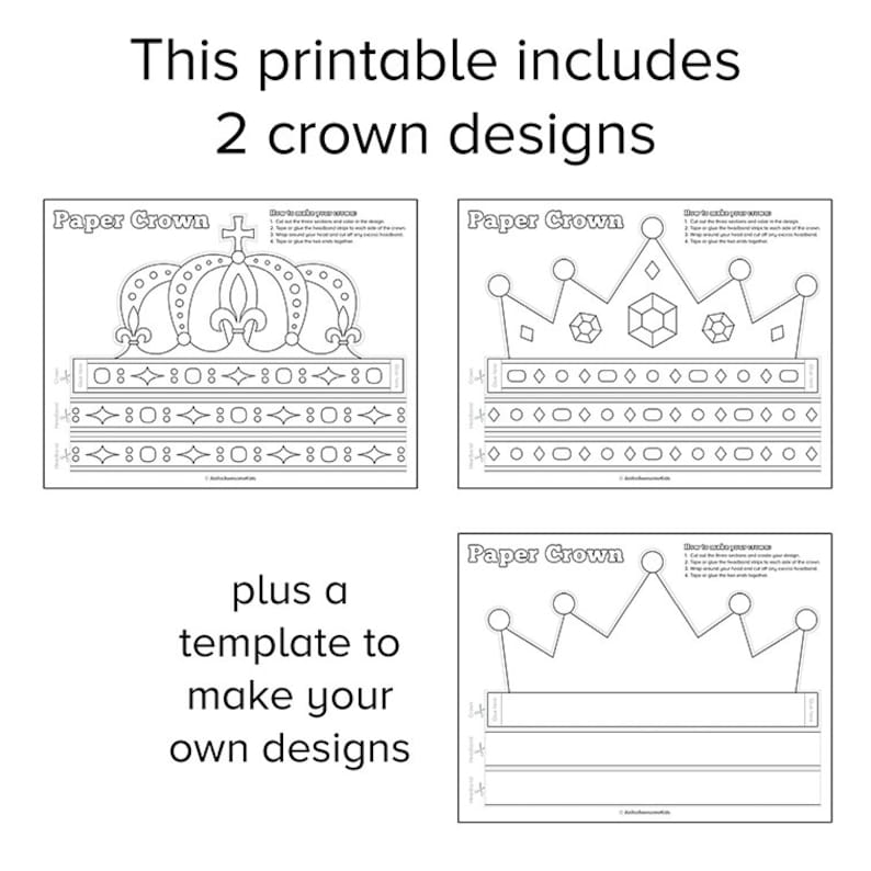 Manualidad de corona de papel, colorear sombrero de rey y reina ...