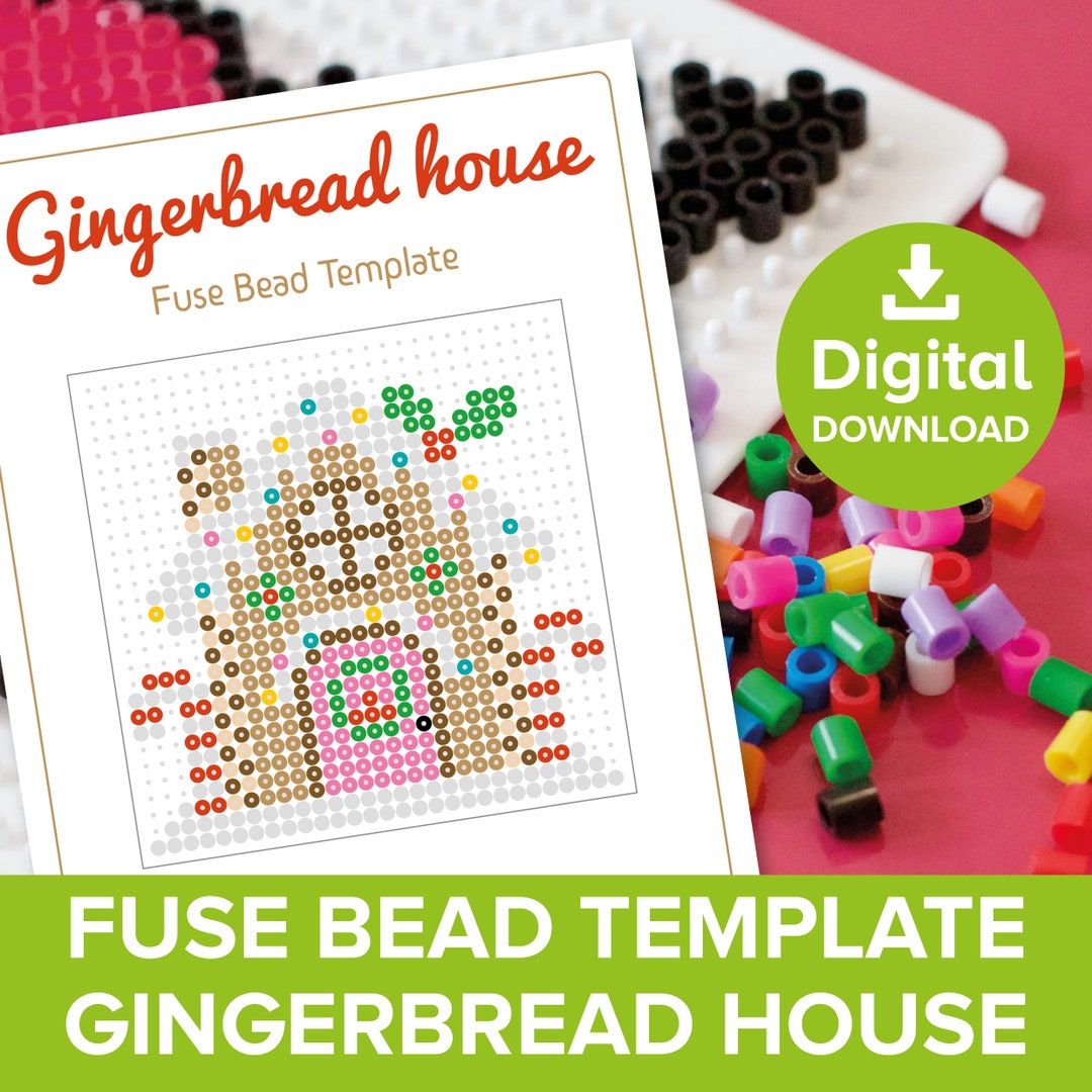 Gingerbread House Fuse Bead Template, Christmas Hama Perler Nabbi Melty ...