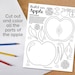 Build an Apple Cut & Paste Craft, Fall Fruit Coloring Page Printable ...