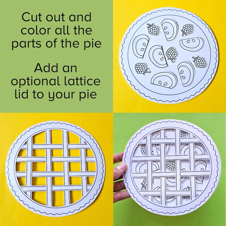 Build an Apple Pie Cut & Paste Craft, Fall Dessert Coloring Page ...