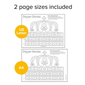 Paper Crown Craft, King Queen Hat Coloring, Princess Royal Celebration ...