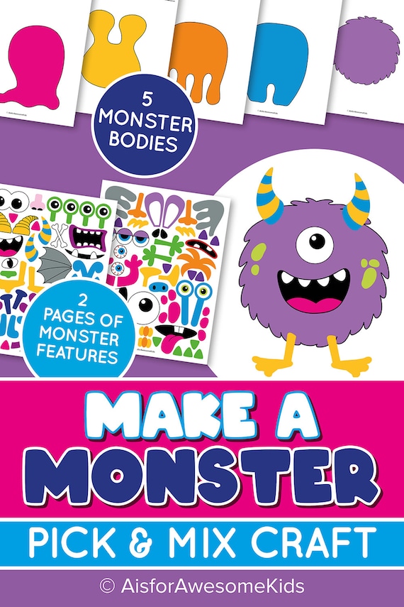 Plantillas De Partes Del Cuerpo De Monstruos Un Monstruo Verde De Un