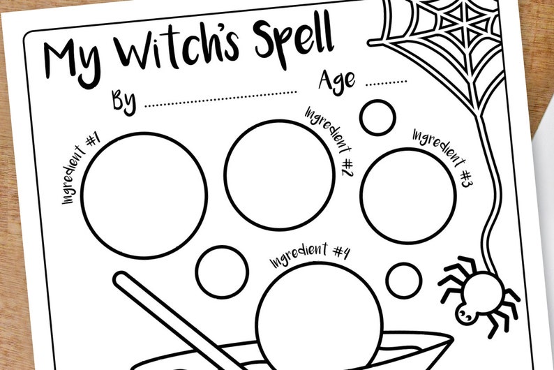 My Witch's Spell Halloween Drawing Prompt Activity Kids - Etsy