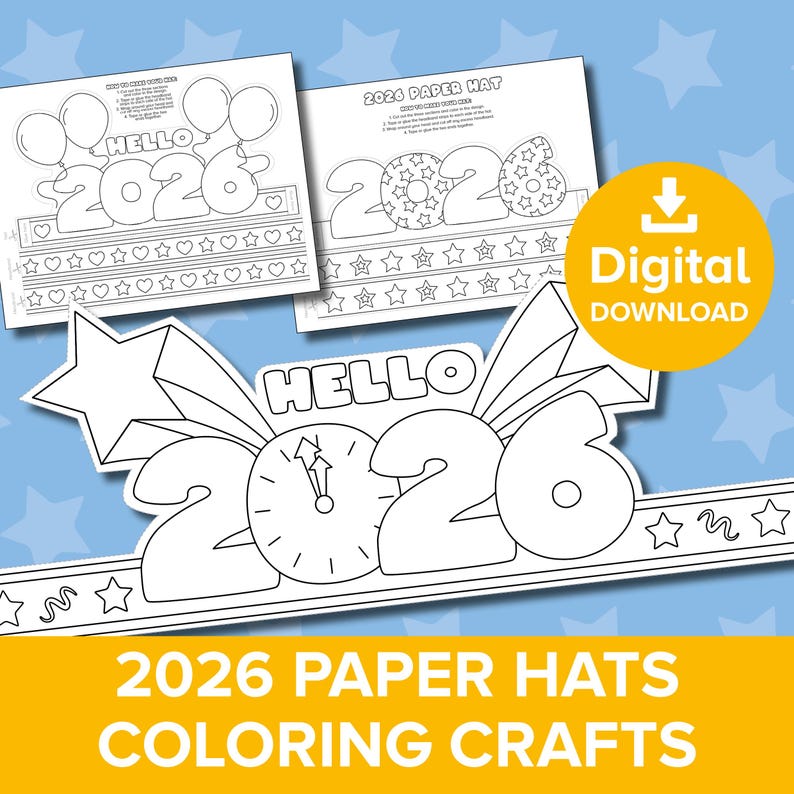 2026 New Year's Eve Paper Hats, Happy New Year Party Hat Crown, Holiday ...