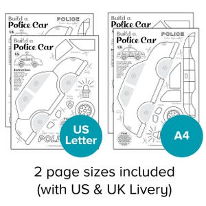 Build a Police Car Cut & Paste Craft, Emergency Service Vehicle ...