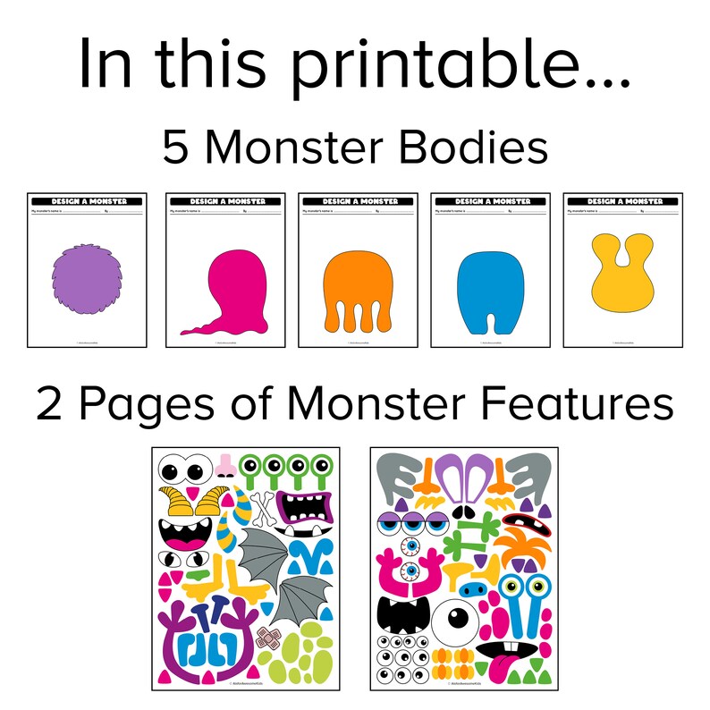 Monster Pick & Mix Craft Printable, Halloween Party Cut and Paste ...