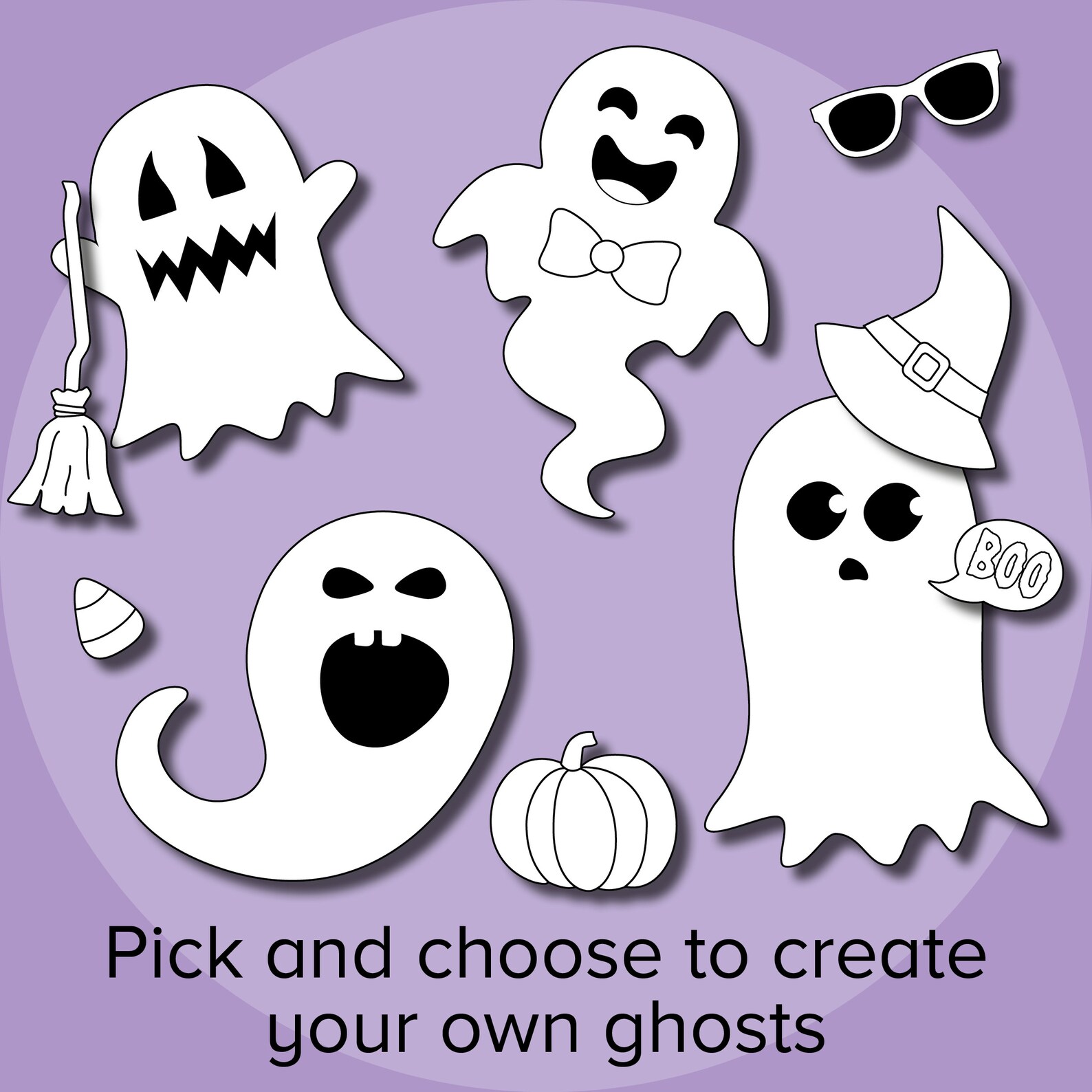 Ghosts Cut & Paste Crafts, Halloween Party Decoration Kit, Kids DIY ...